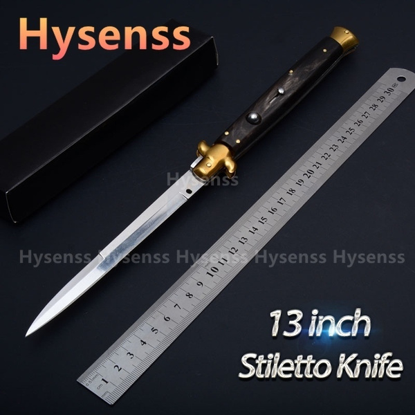 13 inch Tactical spring assisted knife folding thin high knife blade ...