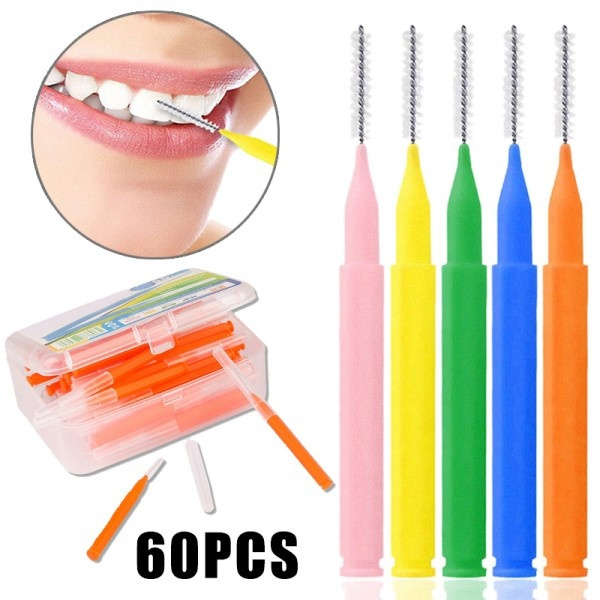 60pcs Interdental Cleaner Gum Brush Toothpick Clean Tooth Hygiene Oral ...