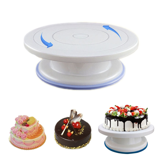 Plastic Cake Turntable Rotating Cake Decorating Cream Cakes Holder Cake ...