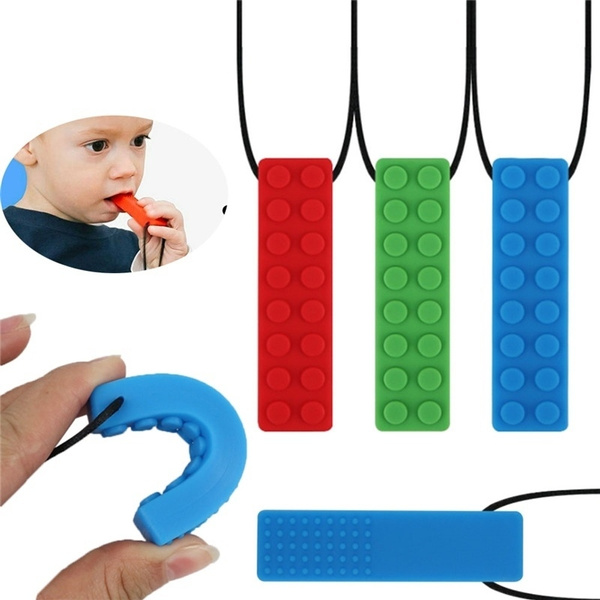 Brick Autism Chewy Chewie Necklace Sensory Asd Adhd Silicone Chew | Wish