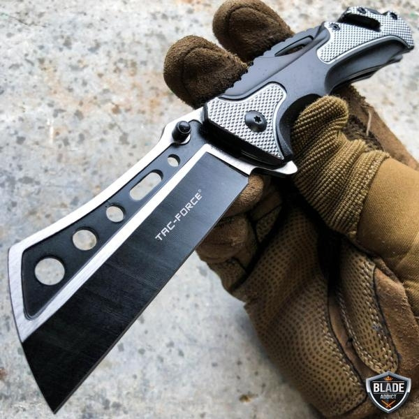 USA SELLER FAST SHIPPING 8" TAC-FORCE Tactical Spring Assisted CLEAVER ...
