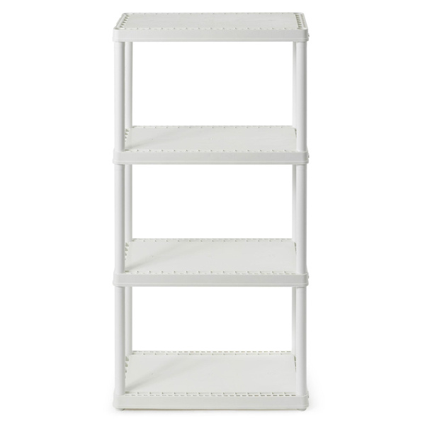 Gracious Living 4 Shelf Fixed Height Light Duty Storage Unit, White ...