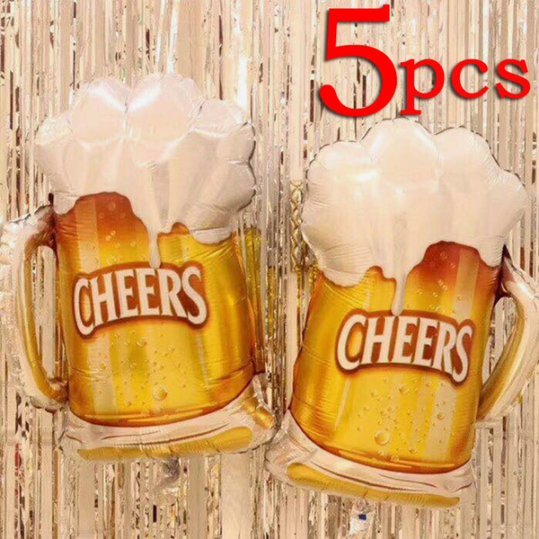 5pcs/lot Beer Glass Balloons Decorative Foil Balloon Wedding ...