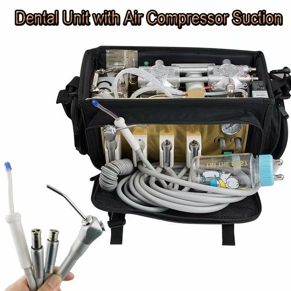 2019 New Portable Dental Unit with Air Compressor Suction System 3 Way ...