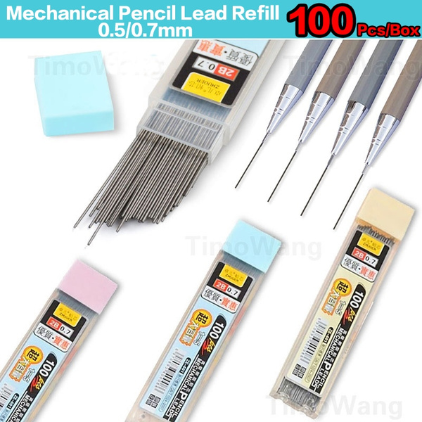 100/200/300Pcs 0.5/0.7mm 2B Mechanical Pencil Lead Pencil Refill ...