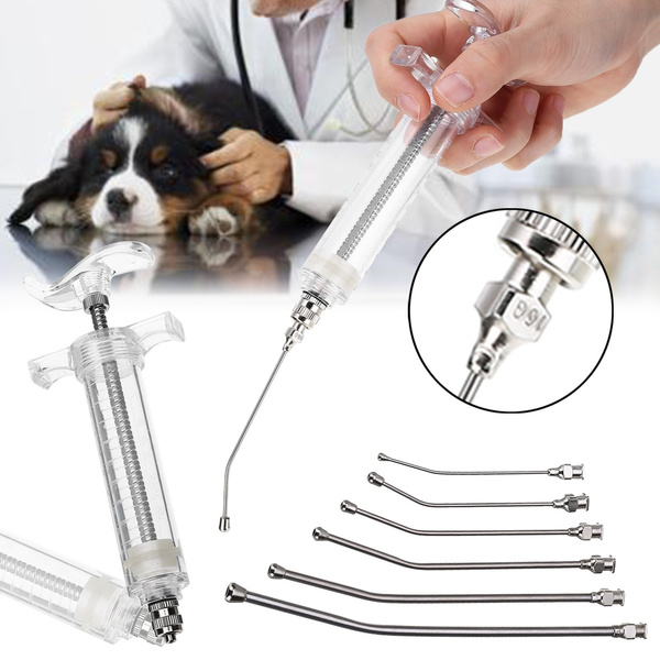 6pcs New Curved Gavage Tubes & 1pc 20ml Plastic Steel Veterinary ...