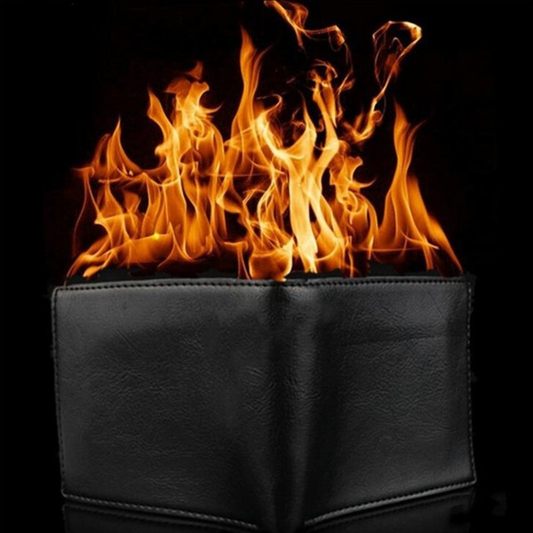 Novelty Magic Trick Flame Fire Wallet Big Flame Magician Trick Wallet ...