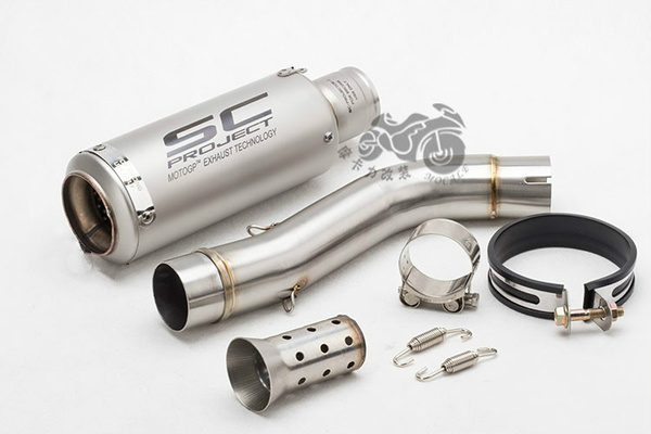 Motorcycle Muffler Exhaust Link Pipe Motorbike Full System Muffler ...