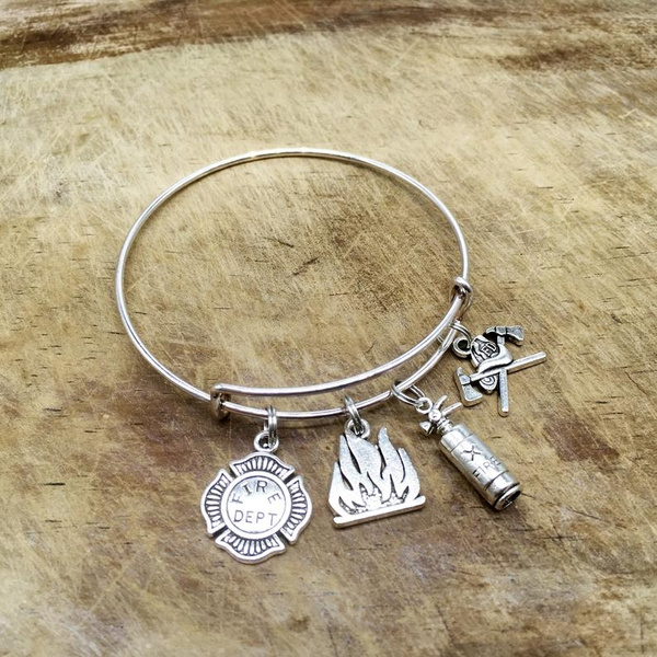 Firefighter Bangle Firefighter Bracelet Firefighter Gift Fireman ...