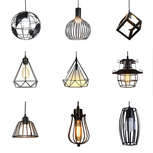 Black Industrial Style Lamp Shade Iron Ceiling Pendant Light Shade(NO ...