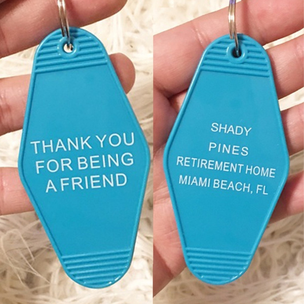 Blue with White Printed Key Tag The Golden Girls Inspired Shady Pines ...