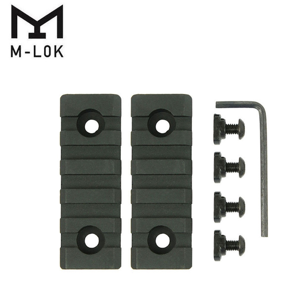 2Pcs 5 Slots M-LOK Picatinny/Weaver Rail Section 2.5'' for Mlok Mlock ...