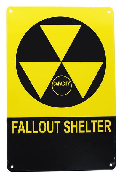 Vintage Fallout Shelter Metal Sign Replica, Nuclear Warning Sign, 6in X ...