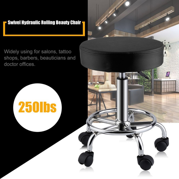 Height Adjustable Salon Stool 360 Degree Swivel Hydraulic Rolling ...
