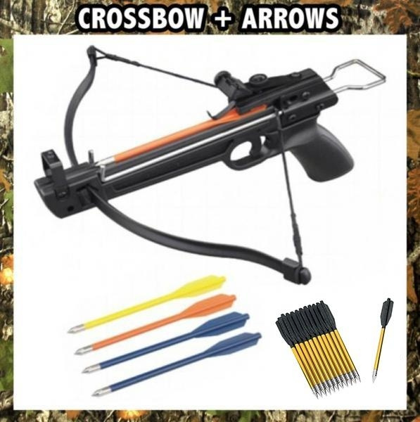 MINI Pistol Crossbow 50 LB ARCHERY HUNTING Gun W/ 15 BOLTS ARROWS XBOW ...