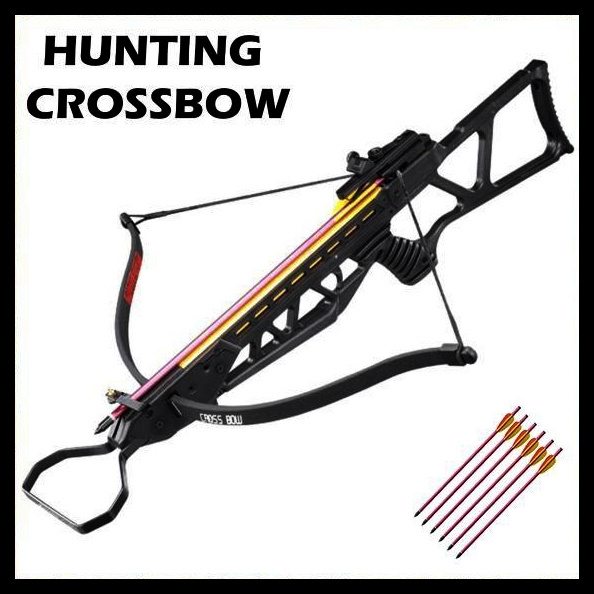 BLACK PISTOL CROSSBOW NEW 120 LB ARCHERY HUNTING Gun w/ ARROWS BOLTS ...