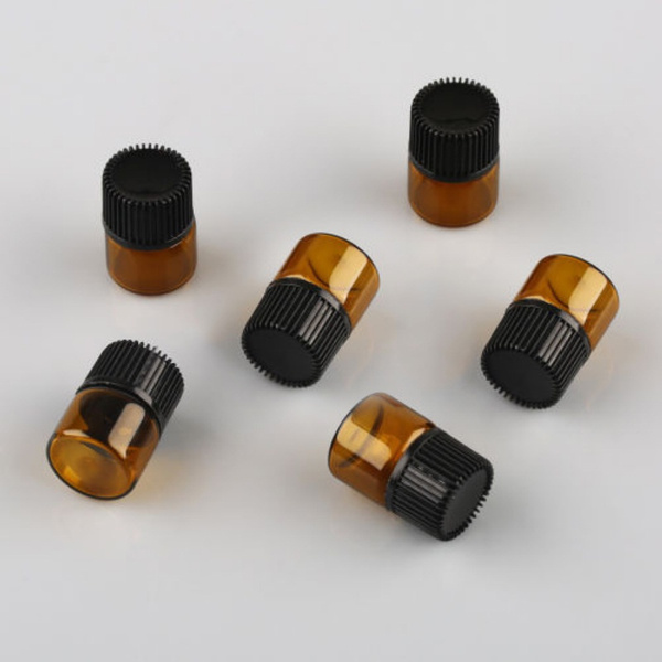 100pcs/set Mini Amber Empty Glass Sample Bottle for Essential Oil ...