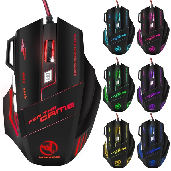 Professional Wired Gaming Mouse 7 Button 5500 DPI LED Optical USB ...