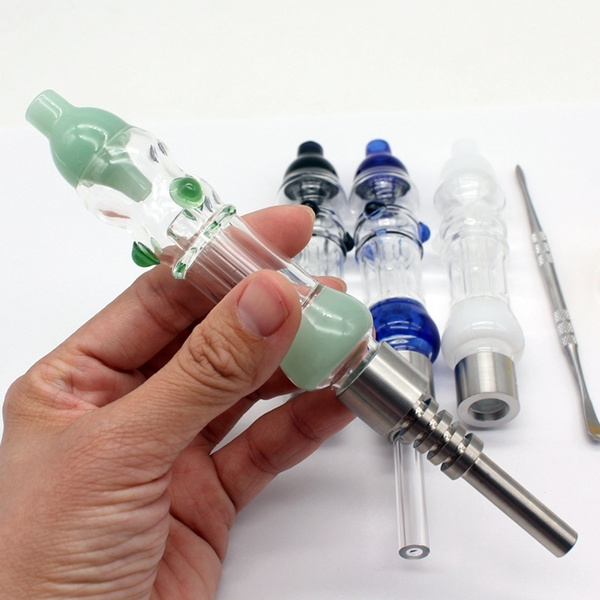 MINI Glass Bubbler Oil Rig Kit Concentrate Honey Dab Straw Set with ...