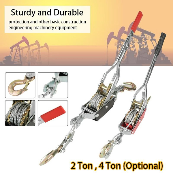 2/4T Wire Hand Power Puller Tighten Tool Mini Tightener Double Hook ...