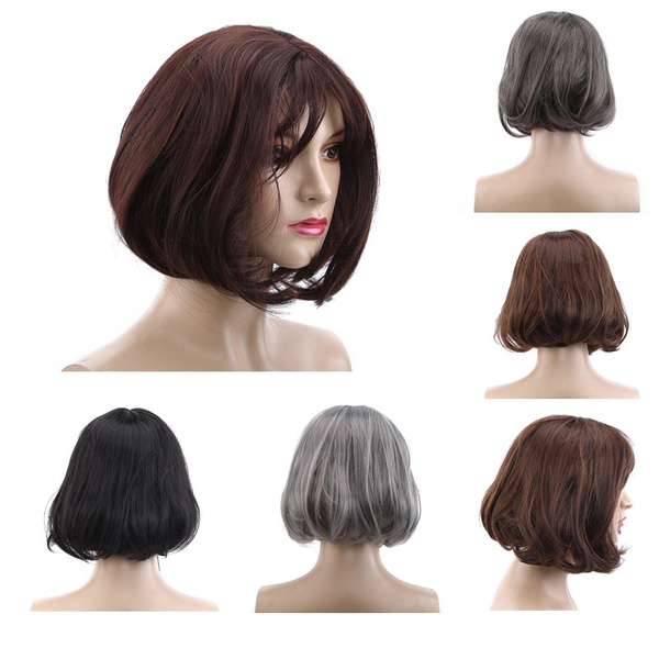 Natural Lifelike Girls Short Hair Air Bangs Bobo Head Pear Wig | Wish