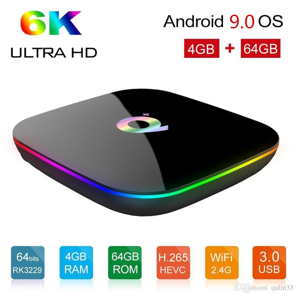 Q PLUS 4 +32/64GB Android 9.0 tv box streaming set top box H.265 6K ...
