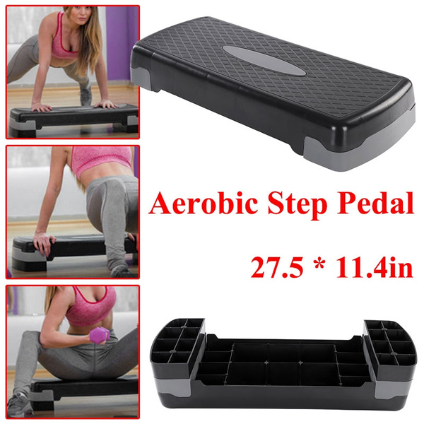 27" Aerobic Exercise Step Stepper Riser Workout Gym Cardio Fitness ...
