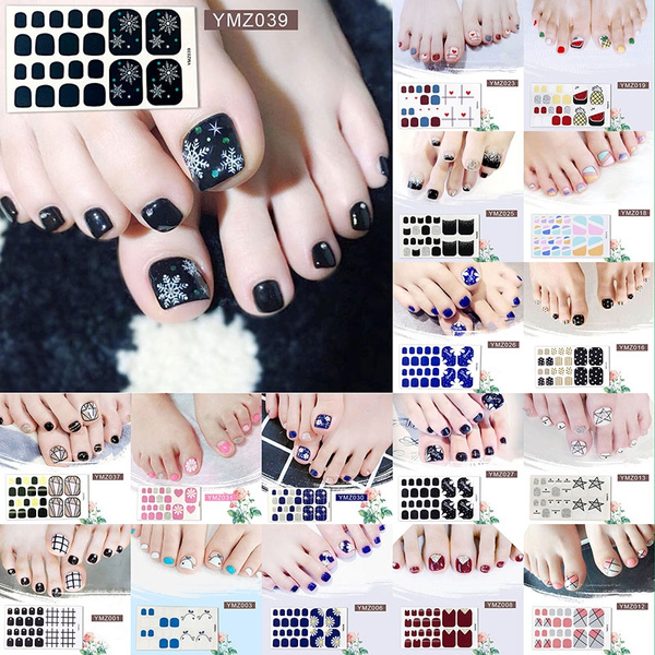 1PC(including 22 Small Stickers) Self-adhesive Toenail Polish Stickers ...