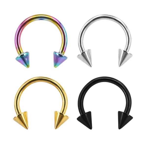 Spike Septum Piercing Real Stainless Steel Nose Septum Ring For Men ...