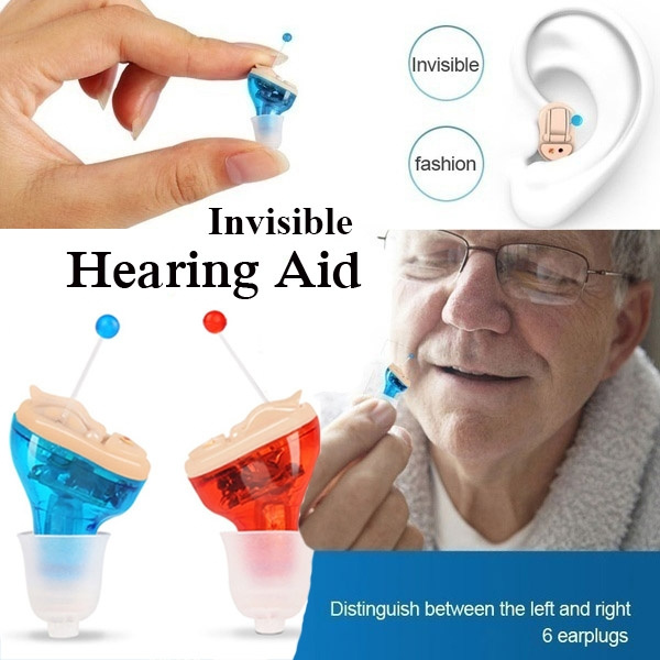2 Colours Blue Left Ear Red Right Ear Mini Digital Hearing Aids ...