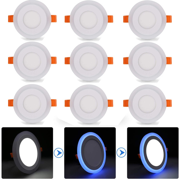 5-10Pack, Round Double Color LED Panel Recessed Ceiling Light,3+3w 4.13 ... 5-10Pack, Round Double Color LED Panel Recessed Ceiling Light,3+3w 4.13 ...