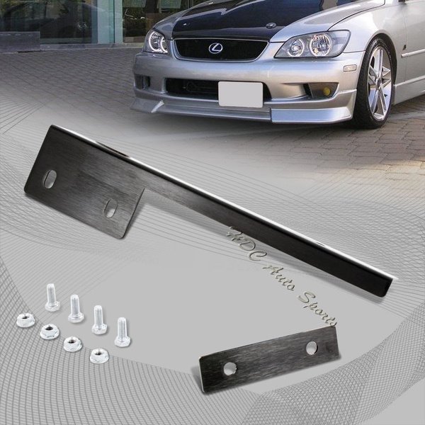 JDM Style Brush Black Aluminum Bumper Front License Plate Mount ...