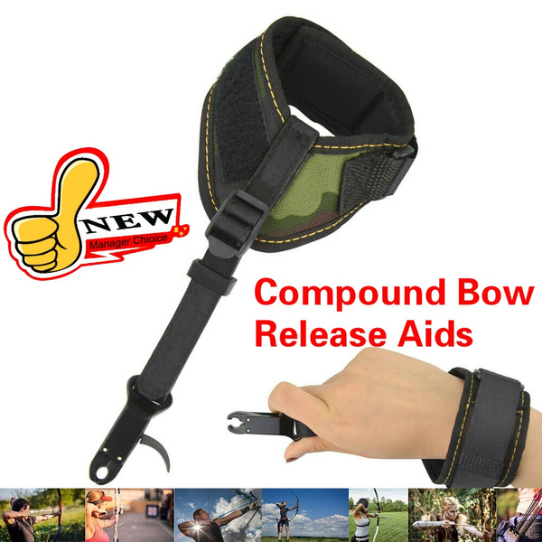 Archery Wrist Release Aids Trigger Caliper Straps Adjustable Compound ...