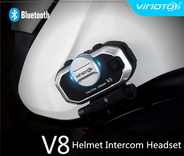 Vimoto V8 Motorcycle Helmet Intercom Bluetooth Headset Motorbike BT Interphone simultaneously ...
