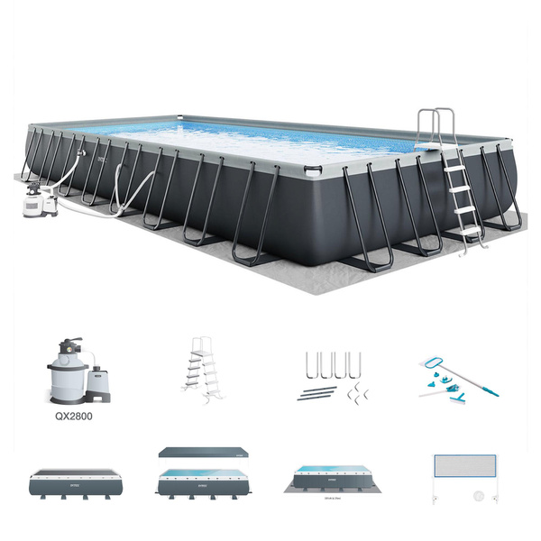 Intex 32 Ft x 16 Ft x 52 Inch Ultra XTR Rectangular Pool Set w/ Pump ... Intex 32 Ft x 16 Ft x 52 Inch Ultra XTR Rectangular Pool Set w/ Pump ...