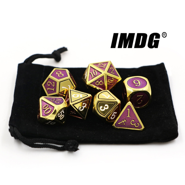 IMDG 7pcs/set Creative RPG Game Dice D&D Metal Dice DND Enamel Two-tone ...