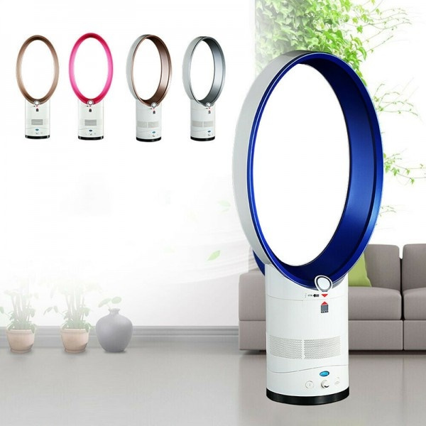 14" Electric Pedestal Bladeless Fan Remote Control Airflow Cooler Home ...