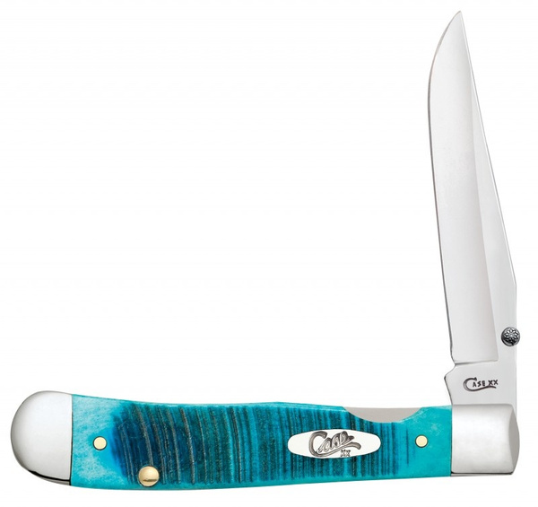 Case xx Saw Cut Caribbean Blue Bone Kickstart Trapperlock Stainless ...