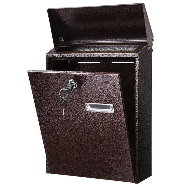 Steel Locking Mailbox Mail Box Wall Mount Newspaper Letterbox w/ Door ...