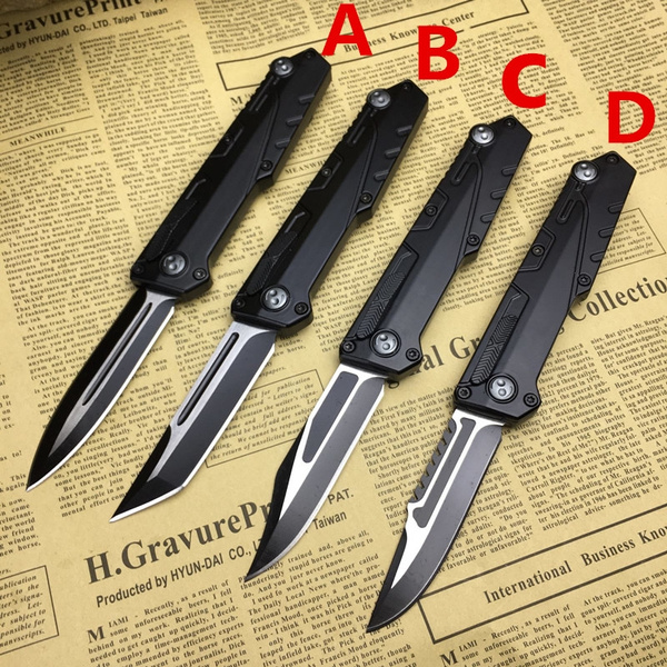 Spring Assisted Knife OTF Double Action Safety Knife 440 Blade Zinc ...