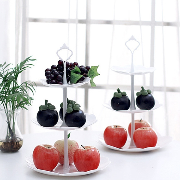 European 3-Tier Birthday Festive Party Multi-Tier Cake Plate Fruit Tray ...