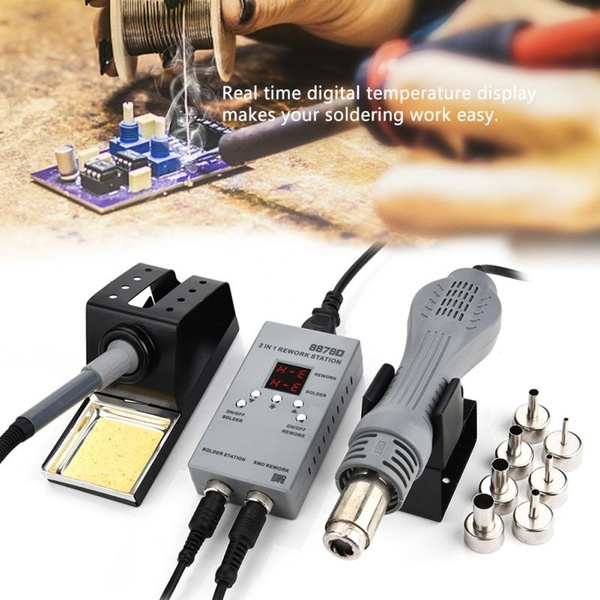 Adjustable Temperature 2 In 1 SMD Rework Soldering Station Set With Hot ...