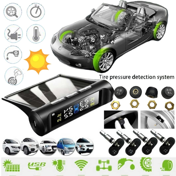 Solar TPMS Tire Pressure Monitoring System Wireless TPMS with LCD Color ...