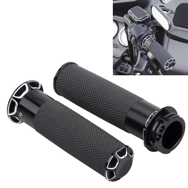 1 Inch Motorcycle Universal Rubber CNC Handlebar Hand Grips For ...
