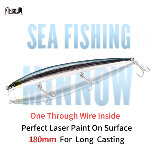 Kingdom 180mm 29g/33g Fishing Lure One Through Wire Sea Fishing Minnow ...