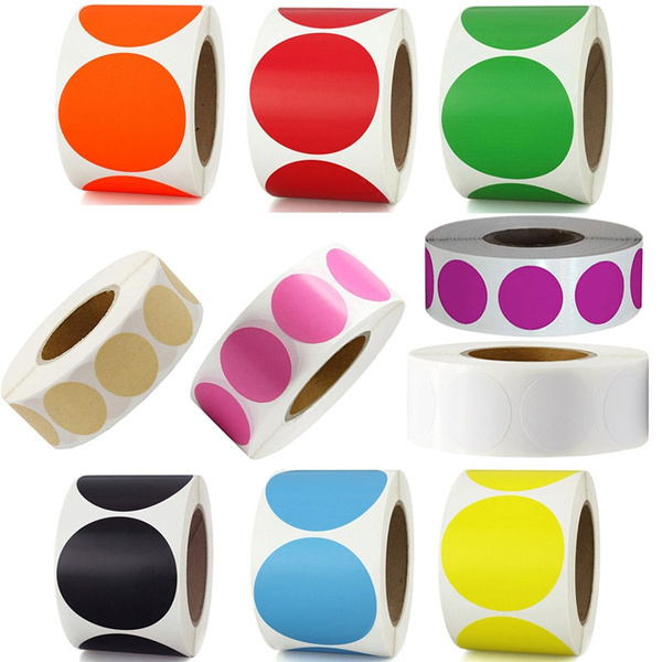10 Colors for Choice 1 Inch Round 500Pcs/Roll Color Coding Sticker Dots ...