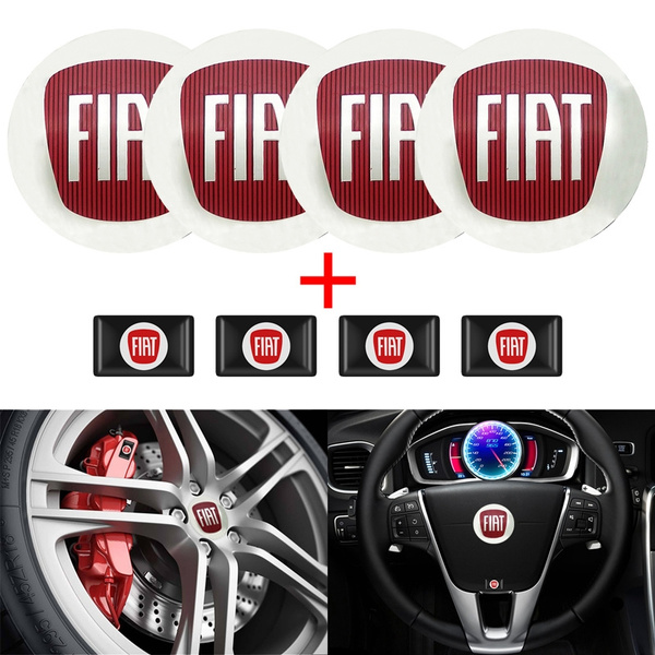 4pcs/set 56mm FIAT LOGO Silver Aluminum Alloy Car Wheel Center Hub Cap ...