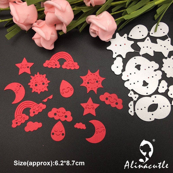 DIE CUT METAL CUTTING DIES cut moon sun star cloud happy weather ...