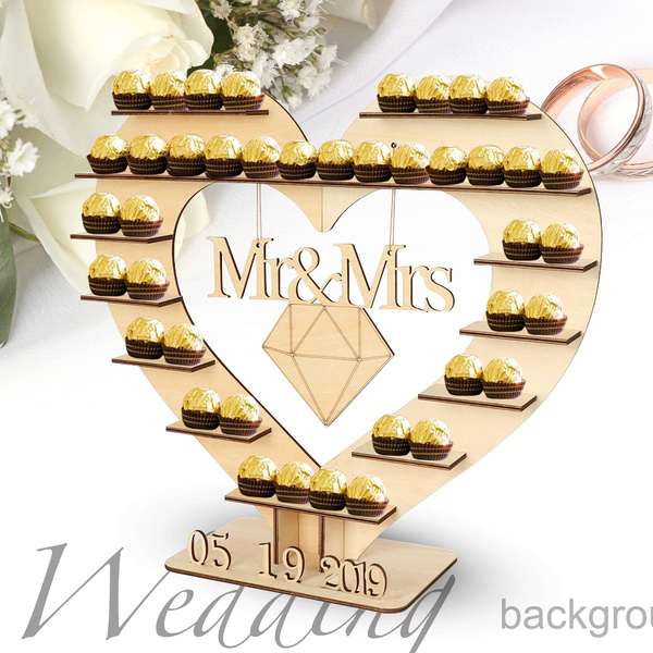 OURWARM PARTY Mr&Mrs Wedding Chocolate Heart Tree Ferrero Rocher ...