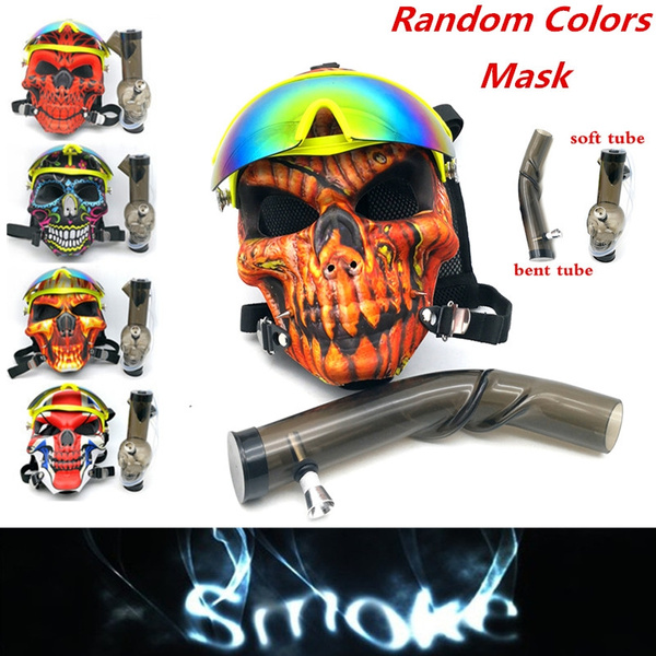 Tobacco Pipe Rubber Smoking Mask For Party Acrylic Tube Gas MaskBong ...